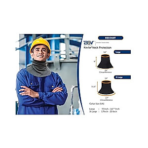 BSV Welding Neck Protection - Cut, Scratch & Heat Resistant Neck Protector/Gaiter, 100% made with DuPont™ Kevlar® - Protection for Men & Women (Large, Black)