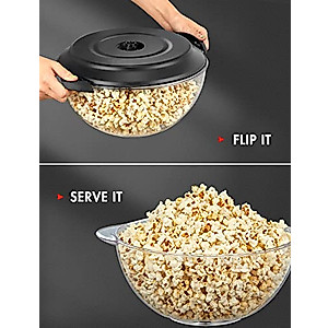 Popcorn Machine, 6-Quart Popcorn Popper maker, Nonstick Plate, Electric Stirring with Quick-Heat Technology, Cool Touch Handles (Black)