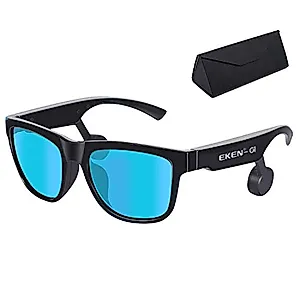 EKEN Bone Conduction Sunglasses - Bluetooth Headphones Smart Audio Glasses Wireless Open Ear with Microphone Answer Phone call for Fishing Golf Hiking G1