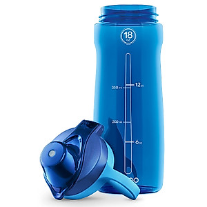 Pogo BPA-Free Tritan Plastic Water Bottle with Chug Lid, 18 Oz, Blue