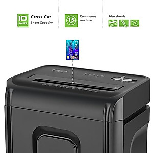 Aurora AU1035XA 10-Sheet Crosscut Paper/Credit Card Shredder with 4-Gallon Pullout Wastebasket