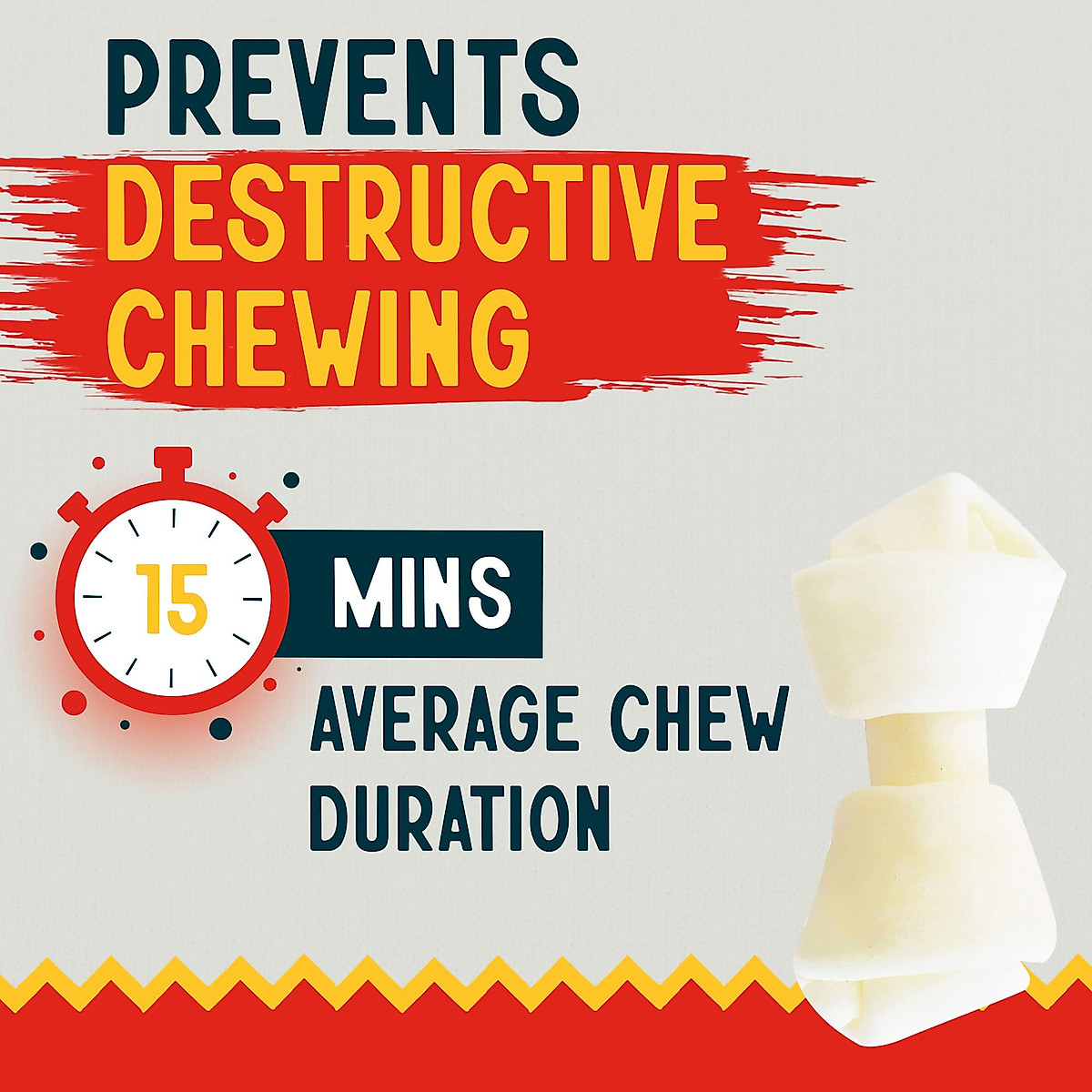 Canine Chews 2-3" Mini Knotted Rawhide Dog Bones for Small Dogs Natural Dog Treat Chew (8 Pack)