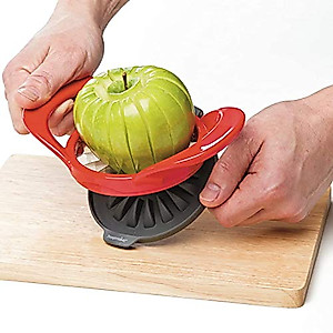 PrepWorks by Progressive Dishwasher Safe 16-Slice Thin Apple Slicer and Corer with Attached Safety Cover