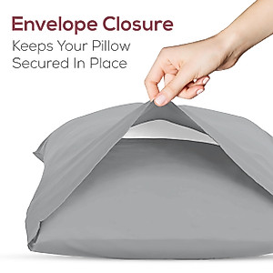 Superity Linen Pillow Cases Standard Size - Soft and Breatheable Cotton White Pillow Cases Set of 2 with Envelope Enclosure. Pillow Covers are 20 x 26. Protect Pillow and Enhance Bedroom Appearance.