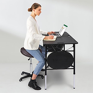 Master Massage Ergonomic Saddle Chair-Saddle Stool- Hydraulic Swivel Rolling Chair-Salon Clinical Tattoo Dentist Clinic Stool, Spas, Salons Stools, Workshop Office-Coffee