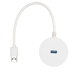 USB 3.0 Hub, 4 Port Hub 5Gbps Transmission White Plug and Play for Windows for OS X for Linux