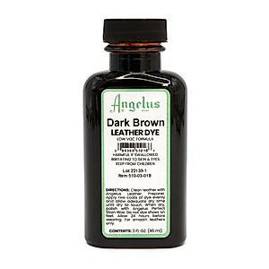 Angelus Leather Dye - Flexible Leather Dye for Shoes, Boots, Bags, Crafts, Furniture, & More 3oz (Dark Brown)
