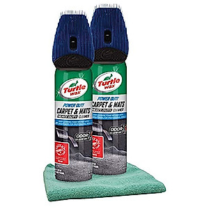 Turtle Wax Power Out! Carpet & Mats Cleaner (18 oz.)(Pack of 2) Bundle with Microfiber Cloth (3 Items)