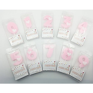 Hunger Baby Birthday Cake Topper Number 6 Candles, Pink (Number 6, Pink)