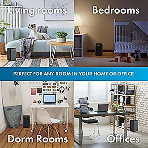Safe-Mate Air Purifiers Covers 210 SQFT [19.5M2] [True H13 HEPA Filter] [3 in 1 Filtration] Air Purifier with Touchscreen Control & Sleep Mode - Remove 99.97% Allergens, Odors, Smoke, Dust - Black