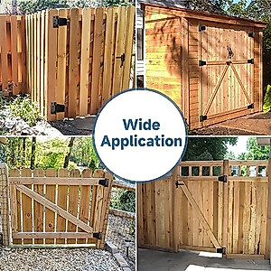 Heavy Duty Gate Hinges, 4 Pack 3.5 Inches Shed Door Hinges with 36 Screws, Rustproof Metal Square Shed Barn Door Hinges, Self-Closing Spring Gate Hinges for Wooden Fences