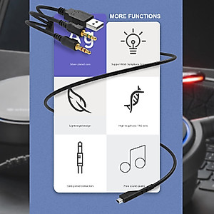 Koffmon 6.6ft PC Audio Detachable Cord Replacement Arctis Pro Cable Compatible with SteelSeries Arctis3 Arctis5 Arctis7 Arctis Pro Wireless Headphones-USB A &3.5mm Aux Computer Y Splitter Connector