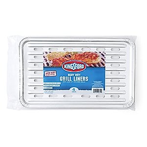 Kingsford® Heavy Duty Aluminum Grilling Foil Liners, 4ct | 14.75” x 9” Foil Grill Liners for Grilling, Cooking, And Steaming | Kingsford® Extra Tough Grilling Accessories