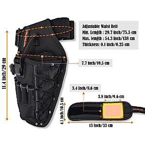 3-In1 Drill Holster Set w/Strong Magnetic Wristband & Solid 2 inch Belts for Men, Drill Holder, Tool Belt Drill Holder, 12v Power Tool Holster, Impact Holster, Impact Holder, Magnetic bit Holder