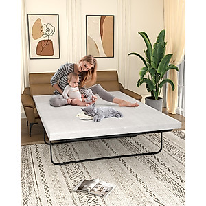 Zenzy 4" Full Sofa Bed Mattress Replacement, [CertiPUR-US Certified] [Pressure-Relieving] Memory Foam Sofa Mattress Topper with [Ultra Soft] [Washable] Cover [Sofa Not Included] 72"*52" Full- Gray