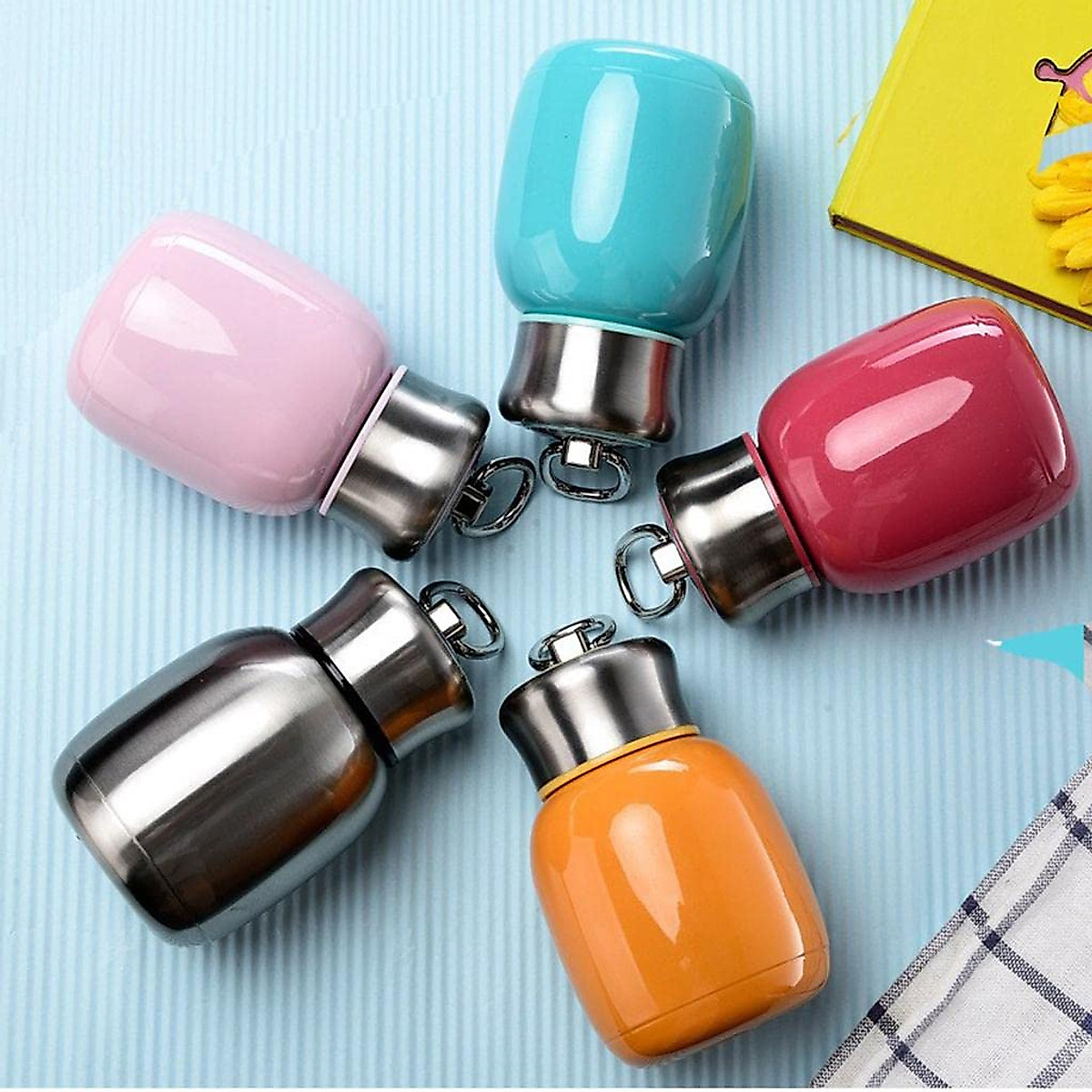 Generic 200ml Coffee Vacuum Flasks Stainless Steel Outdoor Cup Heating Mug for Kids, Keeps Drinks Cold Hot for 8 Hours, BPA Free - Blue, 6.5x13.8cm