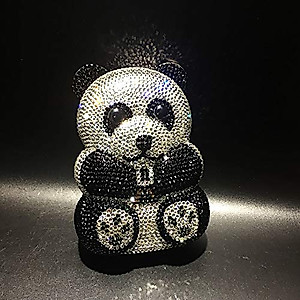 Panda Shaped Handbag Purse Women Diamond Clutch Animal Shaped Bling Evening Bag