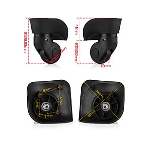 Qiilu Luggage Replacement Wheels Replacement Wheels Plastic 2Pcs Set PVC Luggage Wheels Replacement Single Roller for Suitcase Accessory