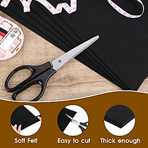 Mozeat Lens Black Felt Fabric, 10 Pcs 11.8 * 7.9 Inch Felt Sheets for Crafts, 1mm Thick Hard Fabric Skin Felt, Stiff Felt Sheet Felt Squares Material for DIY Projects Craftwork Patchwork Decoration