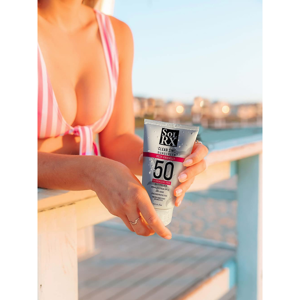 SolRX MINERAL+ SPF 50 Sunscreen - Zinc Oxide Sunscreen, Water Resistant Sunscreen, Reef Safe Sunscreen, Broad Spectrum Sunscreen for Face and Body