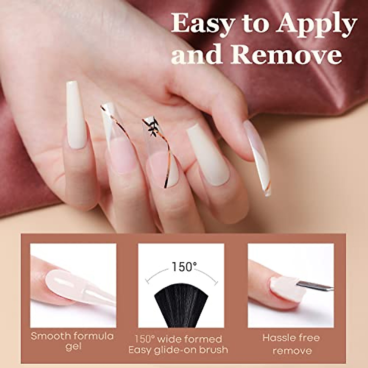 modelones Gel Nail Polish Set- 6 Colors Nude Gel Polish All Seasons Skin Tones Pink Neutral Brown Gel Polish Kit, Soak Off LED Gel Nail Kit Manicure DIY Home