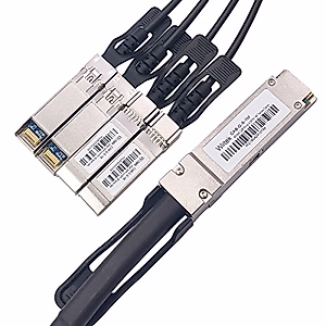 Wiitek 3 Meters QSFP+ to 4 SFP+ DAC Breakout Cable, 40G QSFP+ Direct Attach Copper Cable, 30AWG Black, for Arista CAB-Q-S-3M