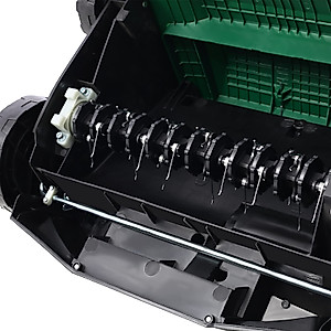 2-in-1 16" Walk Behind Scarifier, 15 Amp Electric Dethatcher Scarifier, Lawn Dethatcher for Yard Lawn Garden Care, Removable Collection Bag Extra Large 58QT (16 inch)