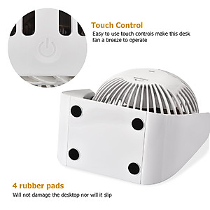 Desk Fan with Strong Airflow, 6.8 Inch Quiet Small Portable Table Fan, Brushless motor, 3 Speed Settings, 360° Adjustable Tilt Head, Rechargeable, Battery Powered Fan for Home or Office, Travel