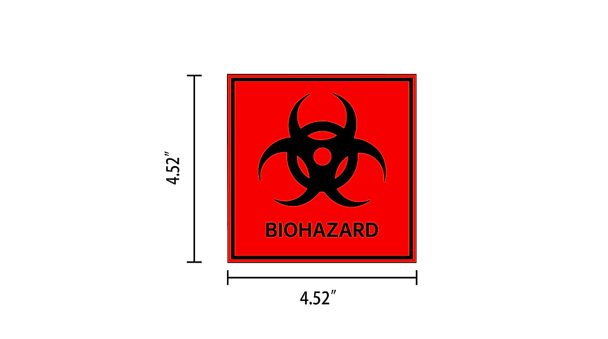 Biohazard Stickers Sign - 20 Waterproof Warning Labels for Hospitals