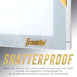 Franklin Sports Mini Basketball Hoop - Premium Gold Chrome Wall Mounted Backboard Mini Hoop with Rim + Net - Ball Included - Perfect Bedroom Accessory