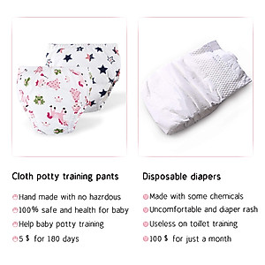 Toddler Girls Training Pants 4 Pack,Baby Girls Cotton Training Underwear,Potty Training Underwear Girls MUL 3T