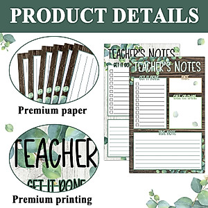 2 PCS Eucalyptus Teacher Notepad simply Boho Teacher Appreciation Gifts 5.5x 8.5 inch Greenery Eucalyptus Teacher Appreciation Notepads for School Work Office Home Use Supplies Students Teachers Gift