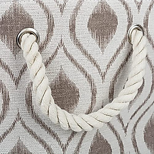 DII Polyester Container with Handles, Ikat Storage Bin, Large, Stone