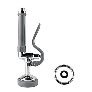 MSTJRY Commercial Sink Sprayer Pre Rinse Sprayer Valve with Handle Grip Assembly,1.42 GPM High Pressured Commercial Dish Sprayer for Replacement Kit of Commercial Faucet, Polished Chrome （Gray）