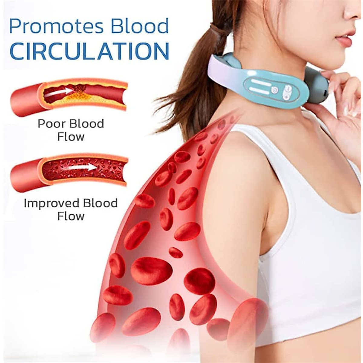 Neck Acupoints Lymphvity Massage Device for Women, Cordless Neck Massager for Pain Relief Portable Neck Relaxer, Lymphatic Drainage Machine with 12 Modes Christmas Mother's Day Father's Day Gifts