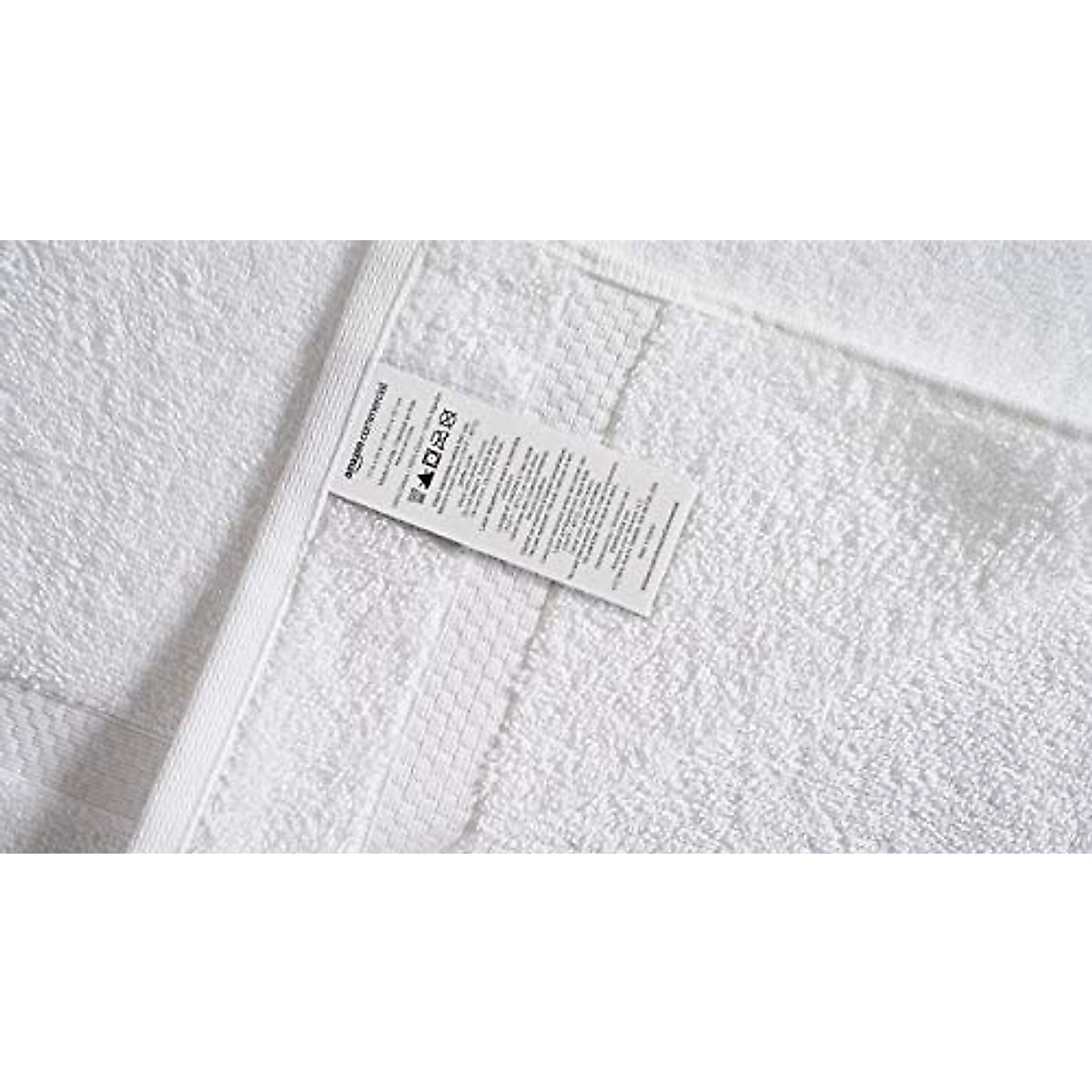 AmazonCommercial Premium 100% Cotton Bath Towel Set - Pack of 6, 27 x 54 Inches, 600 GSM, White