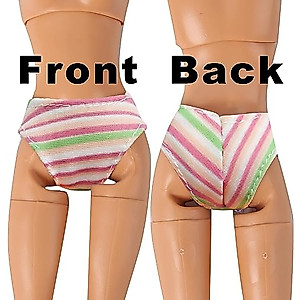 Colorful Doll Underwell Set Clothes Barbie Underpants - Suitable for 11.5 inch Barbie Doll Accessories Solid Print Stripes Random 30 Pieces