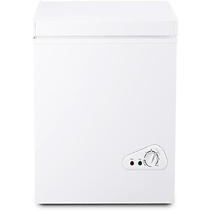 Fcicarn Compact Chest Freezer, 3.5 Cu.Ft. Mini Deep Freezer with Wire Shelves and Divider, Front Vent Control, White