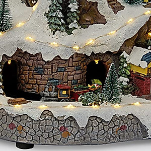 Alpine Corporation 18"H Indoor Animated Winter Wonderland Set with LED Lights and Music