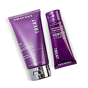PRAVANA The Perfect Blonde Purple Toning Masque Treatment | Neutralizes Brassy, Yellow Tones | For Color-Treated Hair | Adds Strength, Shine, Elasticity | 5 Fl Oz