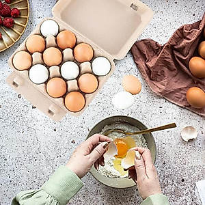 vwpvdeeg 25 Pack Half Dozen Egg Cartons, 3x4 Style Blank Natural Pulp Egg Carton Bulk 12 Count for Chicken Eggs or Duck Eggs, Reusable, Protects, Egg Storage Containers for Home Kitchen and Farmhouse