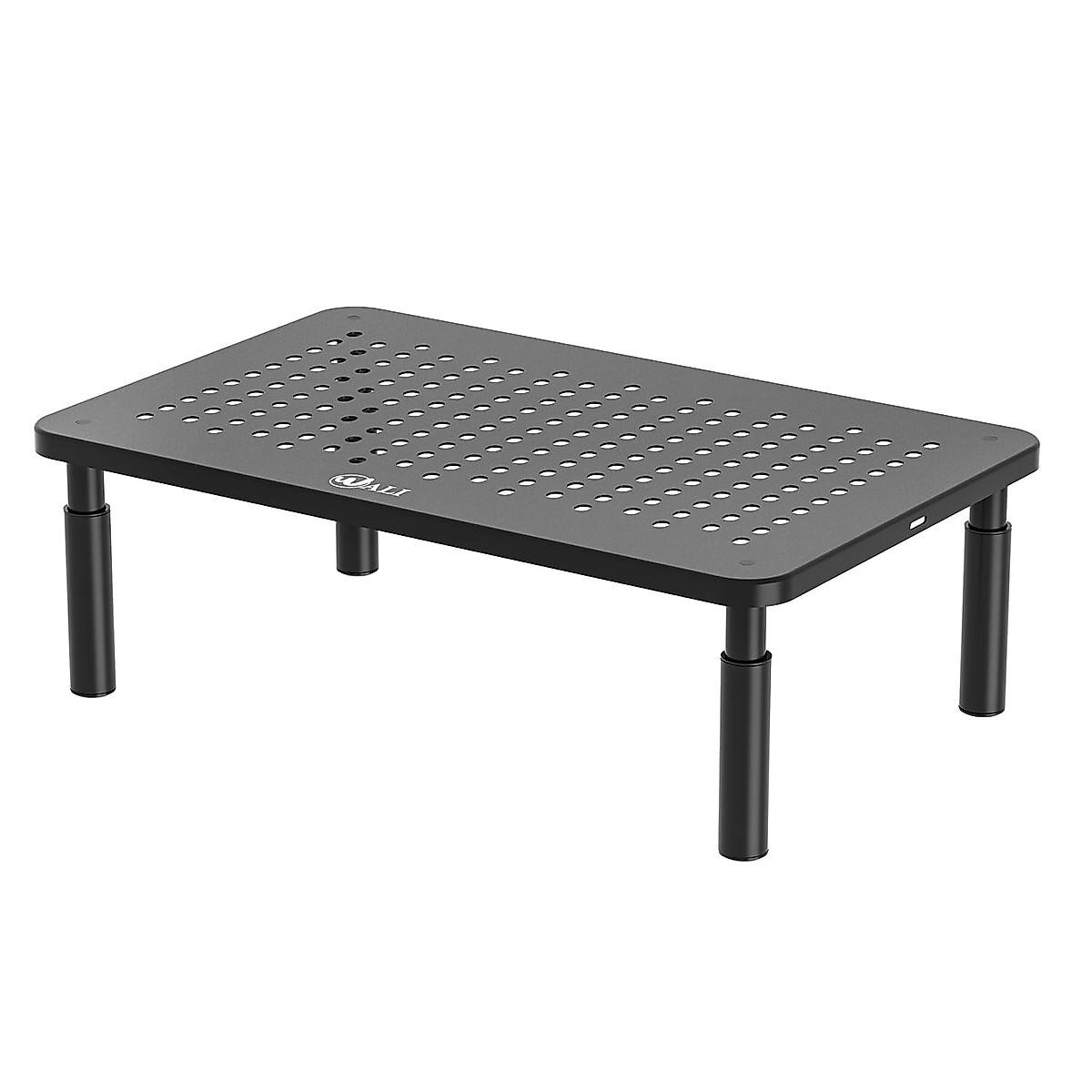 WALI Monitor Stand Riser, Adjustable Laptop Stand Riser Holder, 3 Height Adjustable Underneath Storage for Office Supplies (STT003), 1 Pack, Black