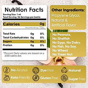 Dolce Flav Vanilla Extract 2 oz – Kosher, Sugar-Free, Concentrated Vanilla Flavoring for Baking, Cookies & Desserts, Includes Measured Dropper