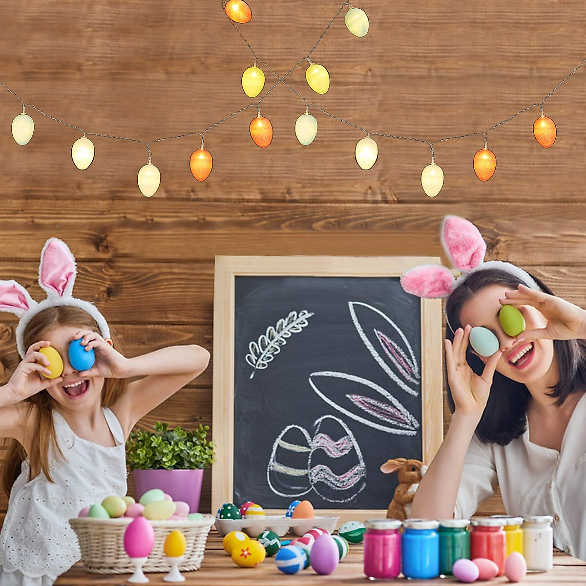 Lurrose 1 Set 10 Easter Egg String Lights Easter Egg Fairy Lights Easter Eggs Pendant Firefly Lights Easter Decoration Lights Easter Outdoor Lights Flashing Lights Soft Lamp Beads