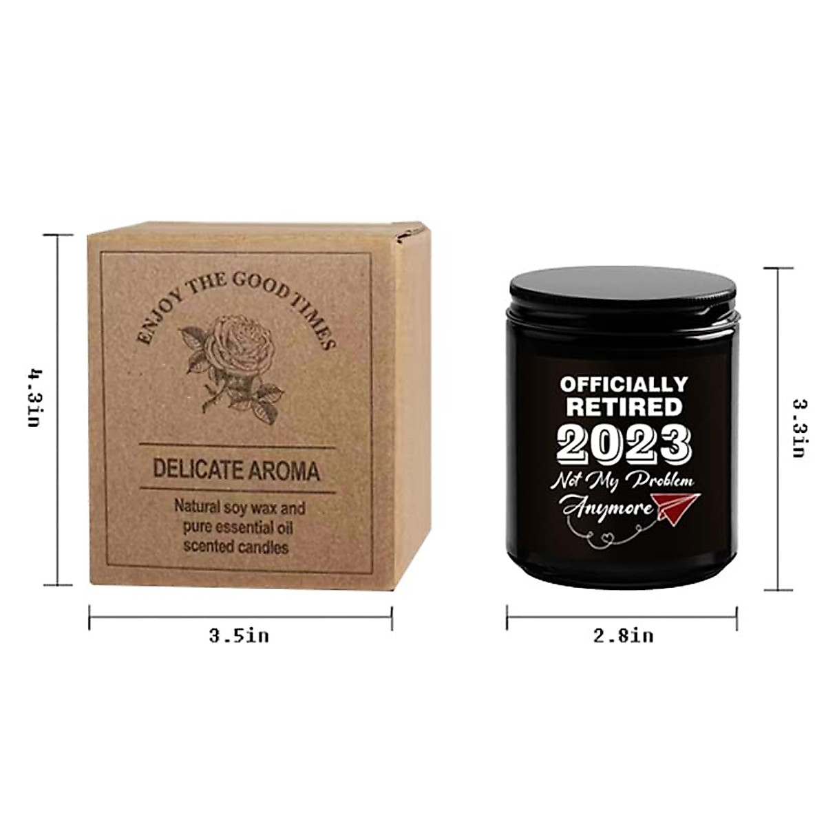 2023 Funny Retirement Gift for Women-Scented Candle,Retirement Party Decorations,Happy Retirement Gift,Best Retirement Gifts,Candles Gifts for Women,Going Away Gift for Coworker.