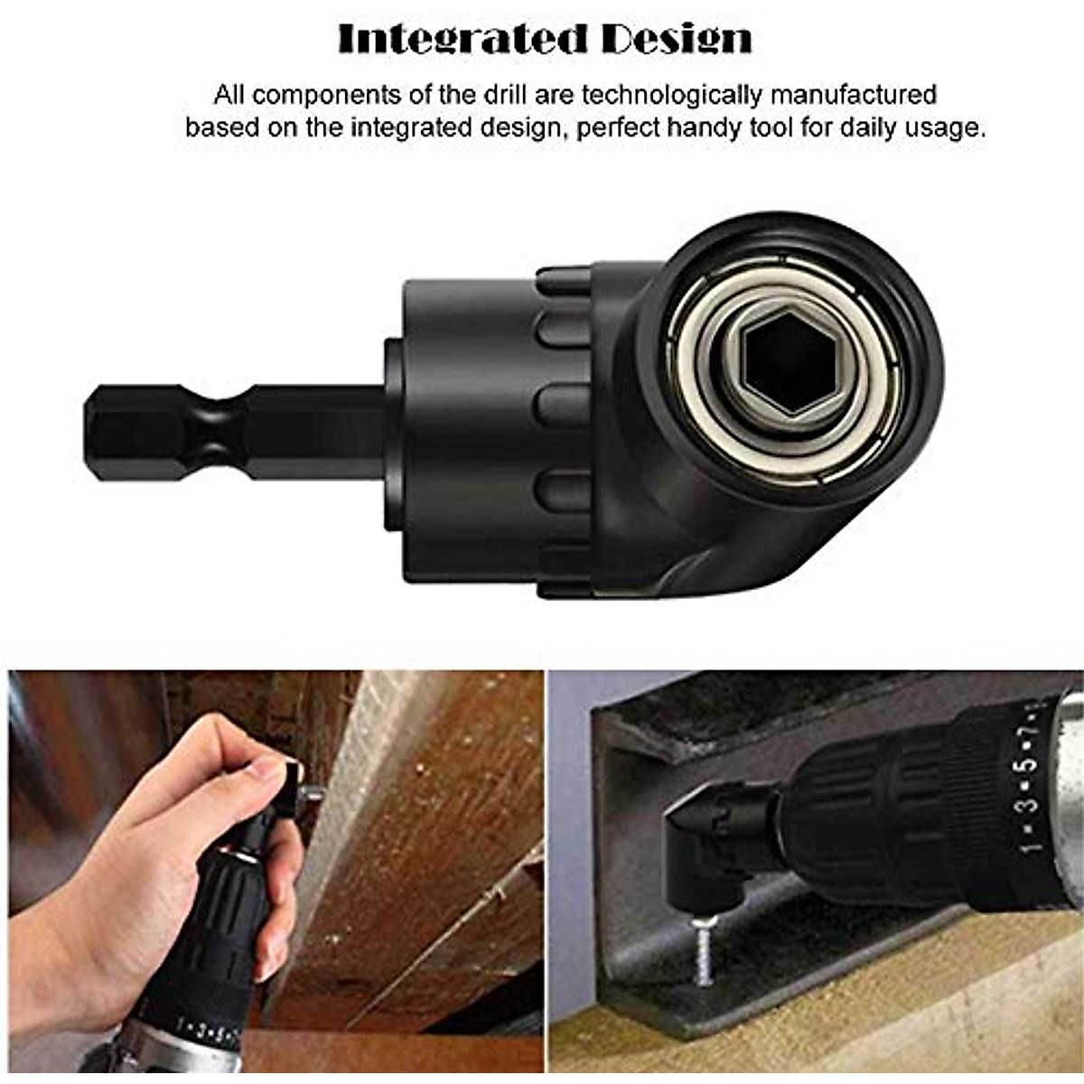 3Pcs 1/4" 3/8" 1/2"360°Rotatable Hex Socket Adapter Drill Bits Set,Impact Grade Socket Wrench Adapter Extension Set,105°Right Angle Drill Screwdriver set Drill Hex Bit Socket Adapter