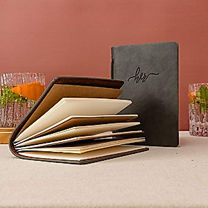 Calculs Wedding Vows Journal Authentic Cowhide Leather His and Her Vow Stamping Set of 2