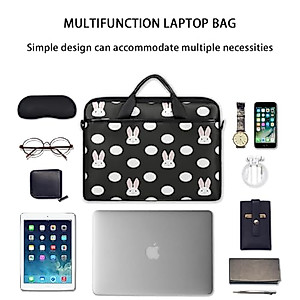 Bunny Dots Laptop Computer Bag Waterproof Shoulder Messenger Bag 13-15 inch Durable Laptop Tote Bag with Shoulder Strap Handle Lightweight Crossbody Briefcase