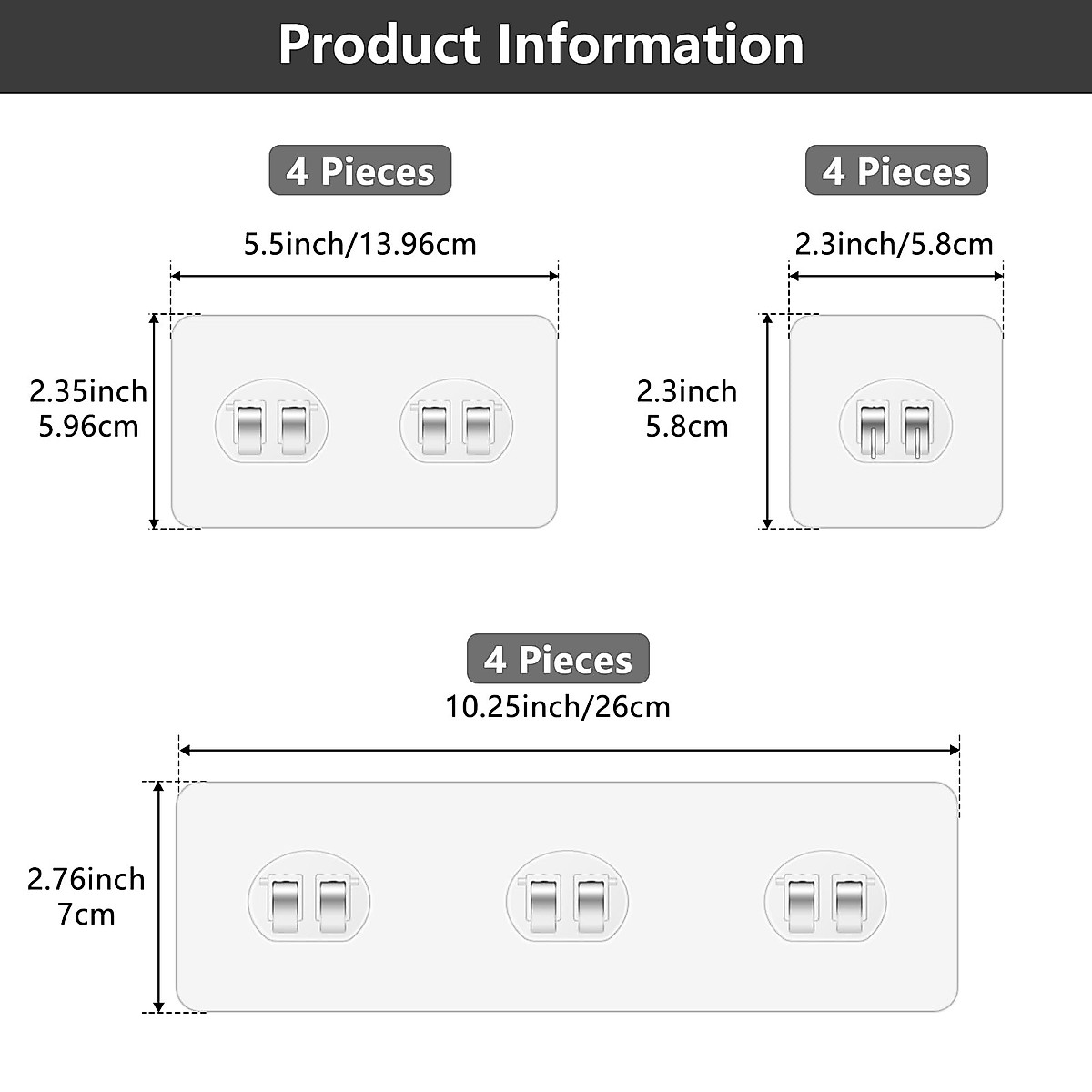 Spiglamm 12 Pack Shower Caddy Adhesive Hooks Replacement, Shower Shelf Adhesive Replacement, Strong Adhesive Shower Hooks for Shower Caddy Shelves Rack Basket Holder, No Drilling