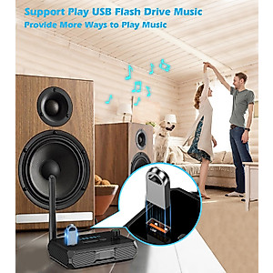 KAIY Bluetooth 5.3 Receiver for Home Stereo, Optical Low Latency & HD Music Audio Bluetooth to RCA Adapter for Stereo/Speakers/Wired Speakers/Home Audio Music Streaming Stereo System, Support AUX/USB